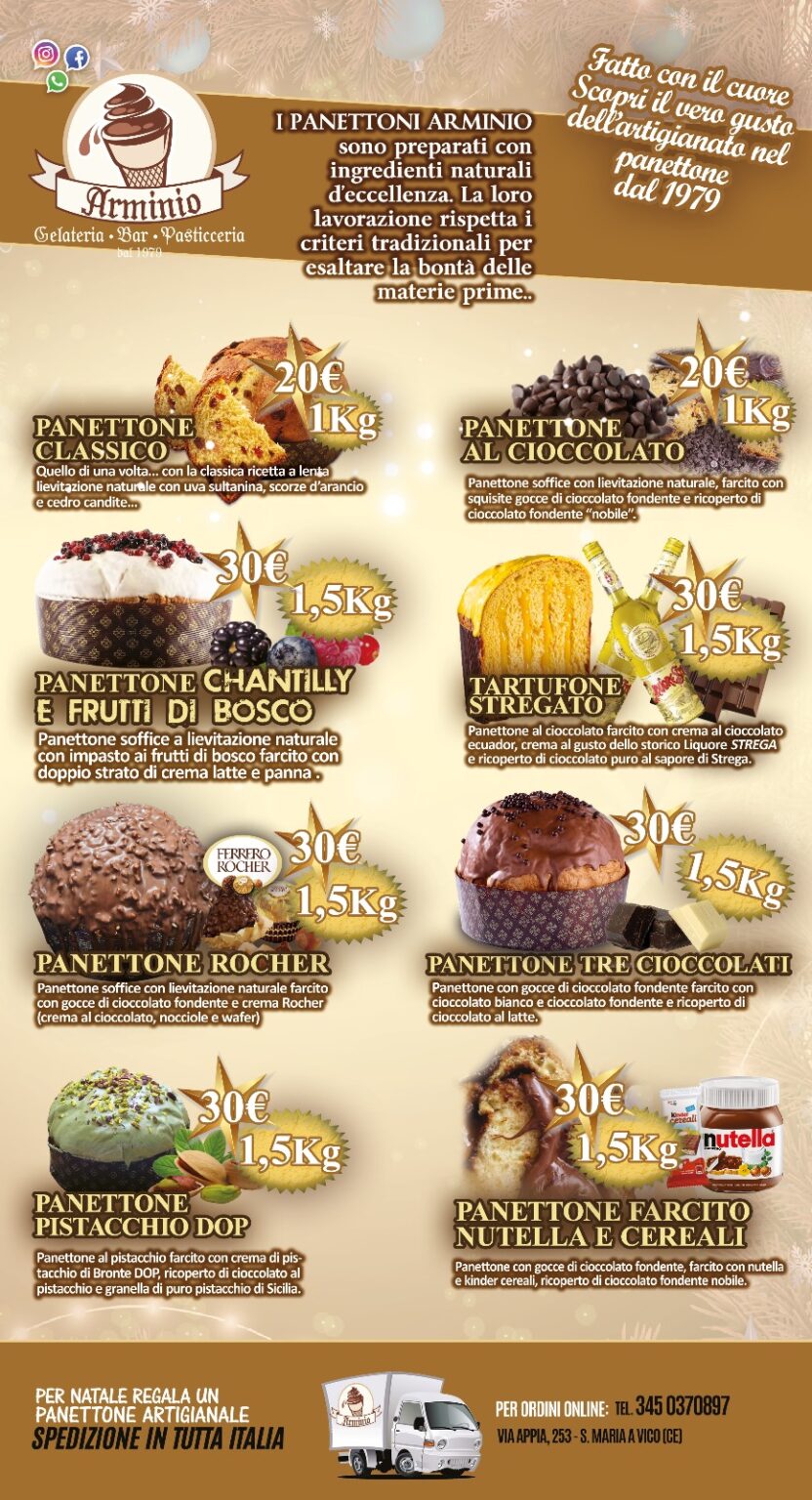 Pasticceria Arminio: la proposta dei panettoni artigianali in 8 gusti